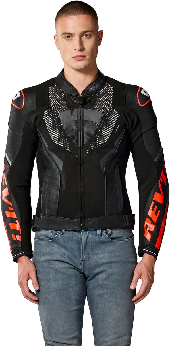 REV'IT Hyperspeed 3 Air Jacket Black/Neon Red - Worldwide Shipping!