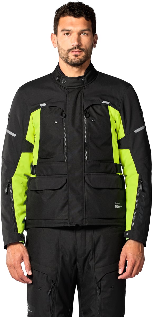 REV'IT Outback 5 H2O Jacket Black/Neon Yellow - Worldwide Shipping!