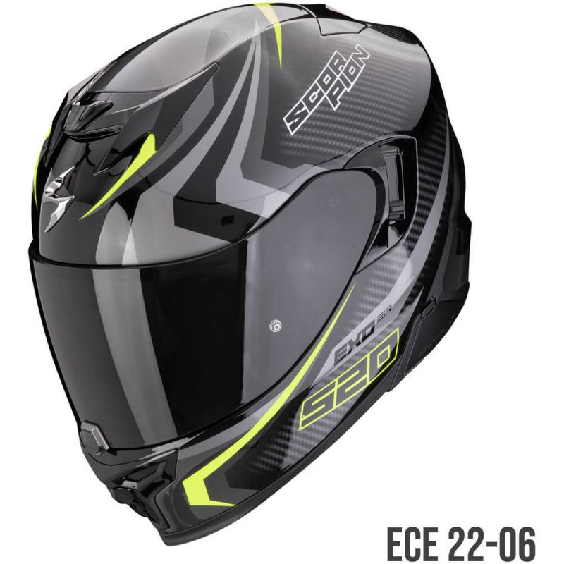 Scorpion EXO-520 EVO AIR Terra Black/Silver/Neon Yellow - Worldwide ...